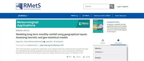 Pdf Modeling Long Term Monthly Rainfall Using Geographical Inputs Assessing Heuristic And Geo
