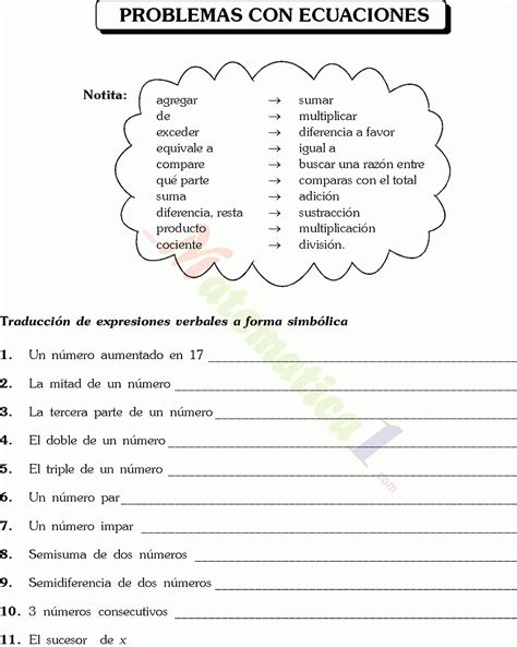 Planteo De Ecuaciones Para Quinto Grado De Primaria Web Del Docente