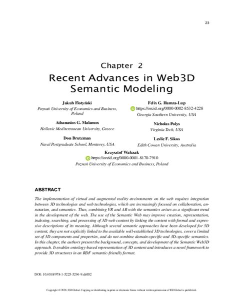 Pdf Chapter 2 Recent Advances In Web3d Semantic Modeling Felix