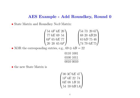 Aes Solved Example On Encryption All Roundspdf