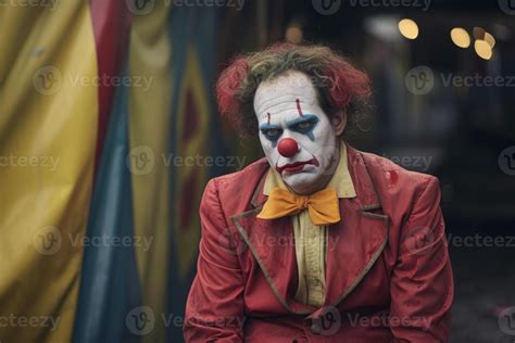 Sad Clown Exhausted Circus Jester Joker Emotions Unhappy Depressed