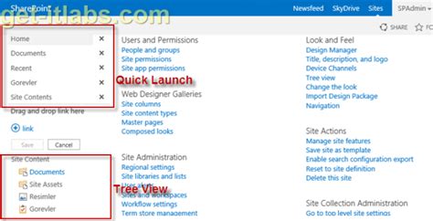Sharepoint Quick Launch Hızlı Başlat Menü Tree View Ağaç Yapı Menü Get