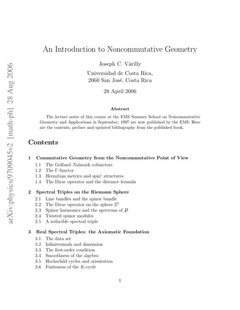 Pdf An Introduction To Noncommutative Geometry