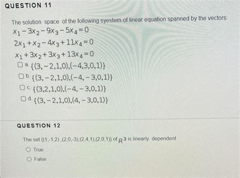 solved the solution space of the following syestem of linear