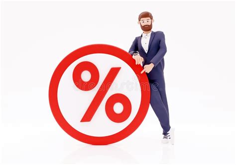 3d渲染动画角色和大百分比图标 概念商业利率3d图 折扣和3d 库存例证 插画 包括有 公司 图标 228688031