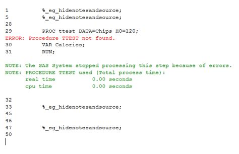 Proc Ttest Not Working On Enterprise Guide Sas Support Communities