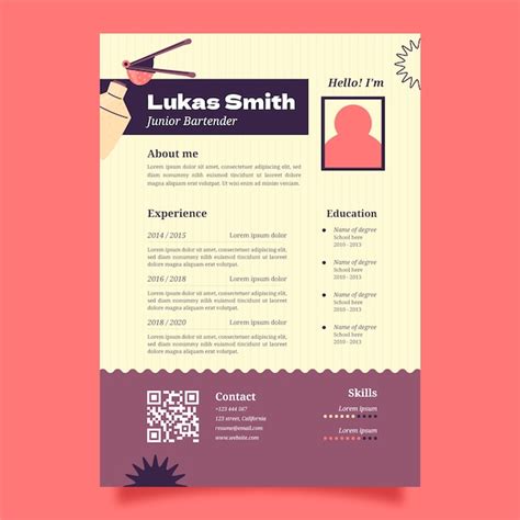 Premium Vector Bartender Template Design