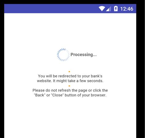 android atom payment gateway not redirect bank website page stack