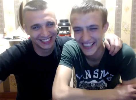 russian brothers jerk each other s uncut cocks on webcam and cum porn