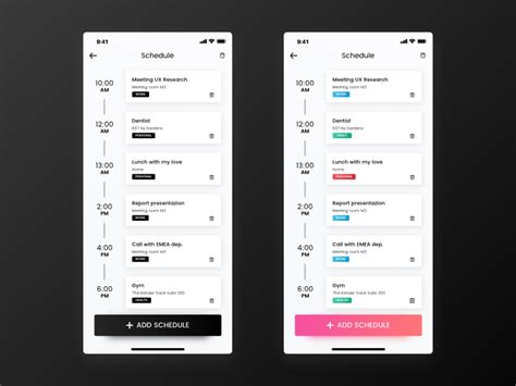 Daily UI 071 Schedule Design By Francesco Paradiso