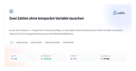 Zahlen Tauschen In C Programmier Tutorials Labex