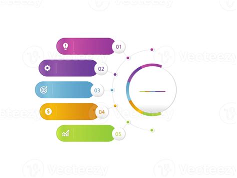 Five Steps Colorful Object For Infographic Template 12176798 Png