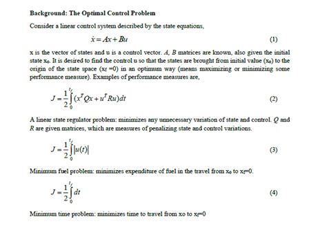 solved statement of the problem consider a linear control