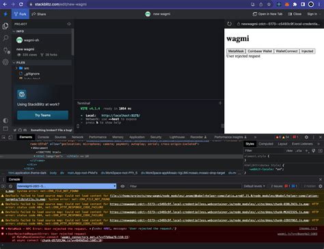 Bug Userrejectedrequesterror User Rejected Request Error When User