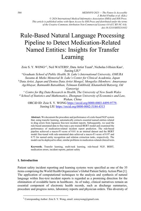 Pdf Rule Based Natural Language Processing Pipeline To Detect Medication Related Named