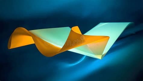 Translucent Orange And Teal Waves Intertwine Dynamically Stock