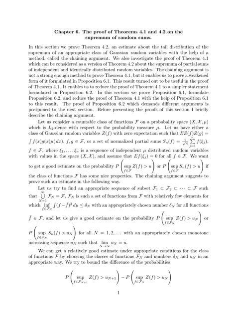 PDF The Proof Of Theorems And On The Supremum Of Random Sums