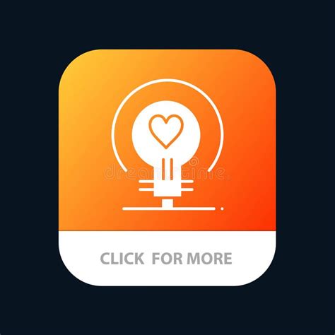 Bulb Love Heart Wedding Mobile App Button Android And Ios Glyph