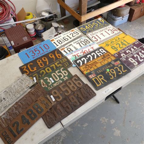 Lot 164 Vintage Us License Plate Collection Including California