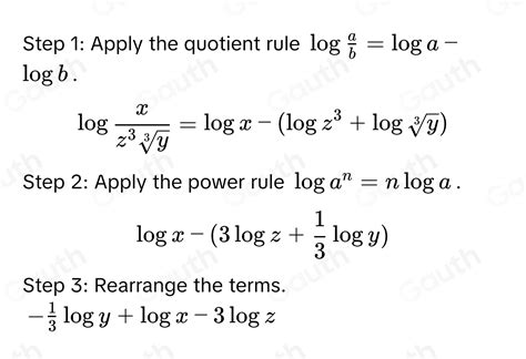 Solved He Logarithm Fully Using The Properties Of Logs Express The