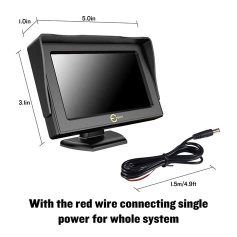 Car Rear View Backup Monitor Esky 4 3 Inch Tft Lcd Color Display Car Rear View 180 Degree