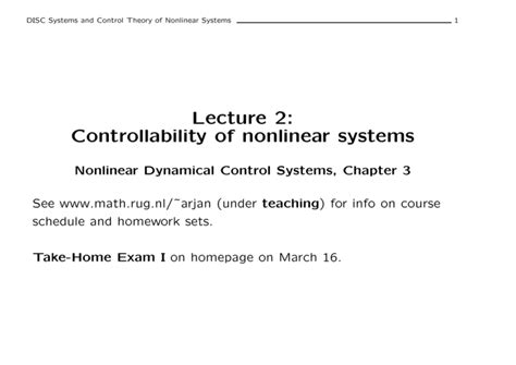 Nonlinear Systems Controllability Lecture Notes