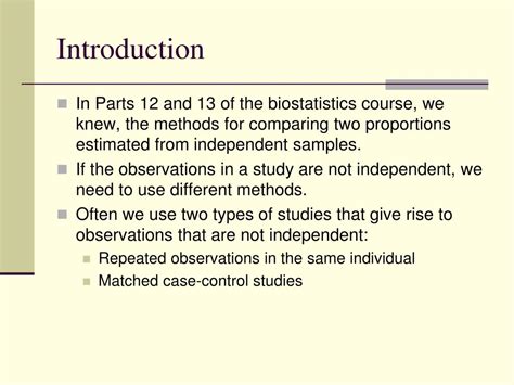 PPT Biostatistics Course Part Analysis Of Binary Paired Data PowerPoint Presentation ID