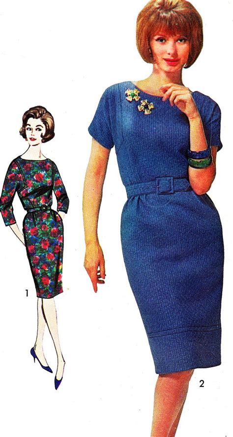 Vintage Sewing Pattern 1960s Advance 3094 Mad Men Sheath Dress With
