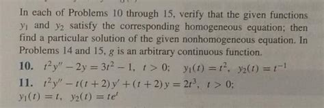 Solved In Each Of Problems 10 Through 15 Verify That The