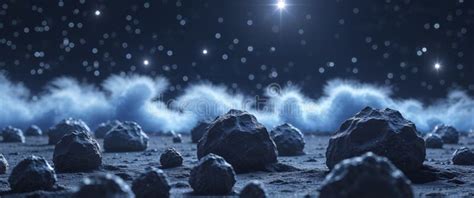 Stunning Asteroid Field Space Scene With Nebula Stock Image Image Of