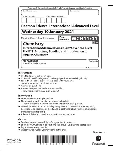 Unit 1 Chemistry Ial Edexcel 2024 Jan Paper Pdf Molecules Iodine