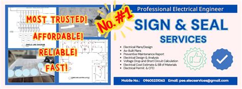 Electrical Engineer Services Sign And Seal Sign And Seal Designs Building Permit