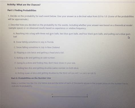 Solved Activity What Are The Chances Part Finding Chegg Com