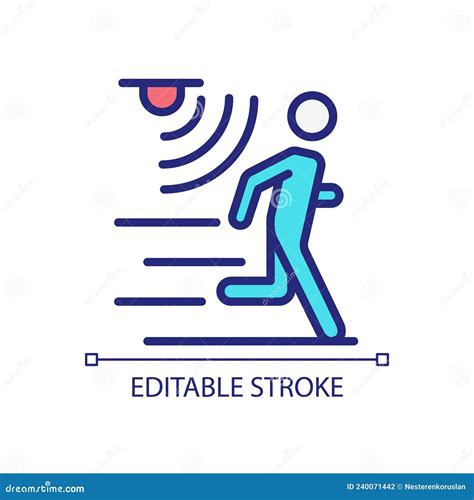 Motion Detection Pixel Perfect Rgb Color Icon Stock Vector