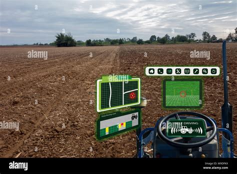 Iot Smart Industry Robot Agriculture Concept Industrial Agronomist Farmer Using Autonomous