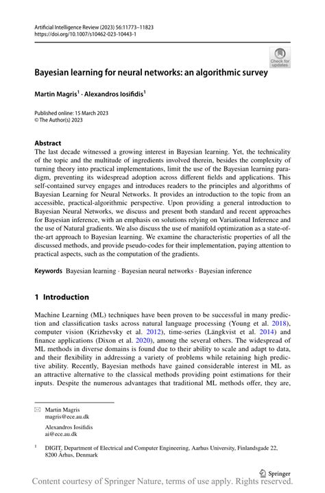 Pdf Bayesian Learning For Neural Networks An Algorithmic Survey