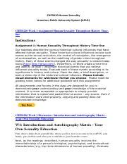 CHFD Human Sexuality Pdf CHFD Human Sexuality American Public University System APUS