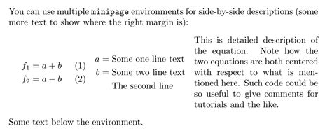 Horizontal Alignment In Horizontally Aligned Minipages How Can I Force The Last Minipage