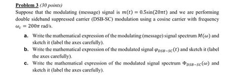 Solved Problem 3 30 Points Suppose That The Modulating