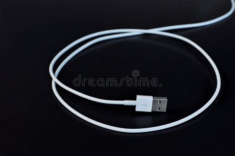 White Data Cable Connector With Usb On Black Background Stock Image Image Of Sign Accessory
