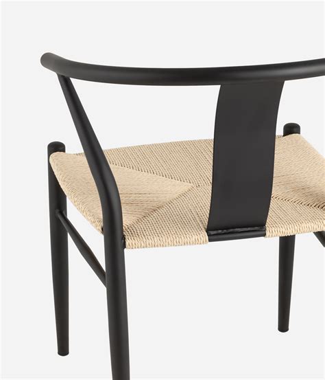 Обеденный стул Wishbone Style с металлическим основанием и сидением из ...