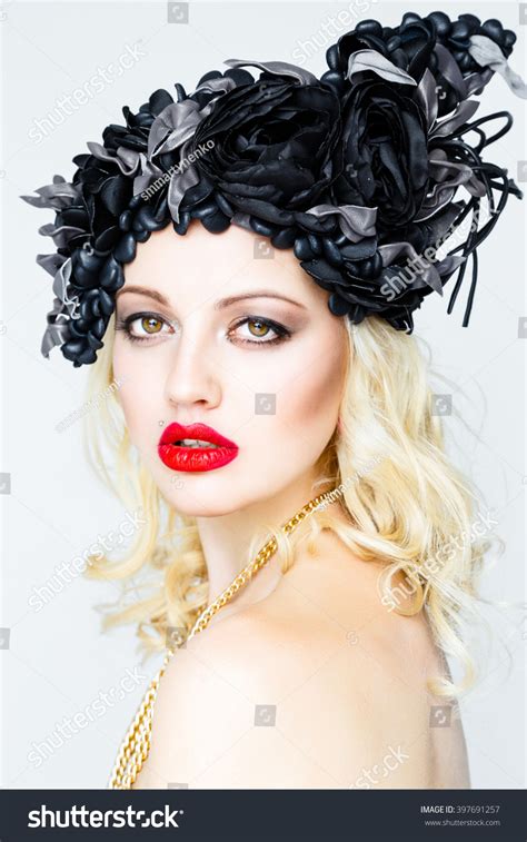 Beautiful Sexy Blonde Woman Red Lips Stock Photo Shutterstock