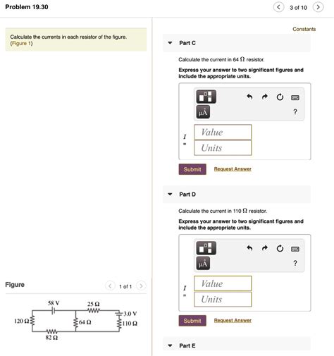 Problem 1930 3 Of 10 Constants Calculate The Currents In Each Resistor