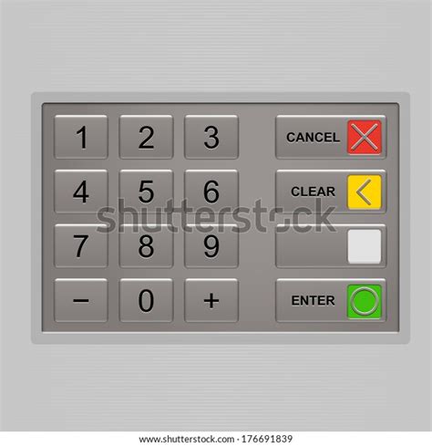 Atm Keypad Keyboard Automated Teller Machine Stock Vector Royalty Free