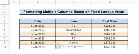 Google Sheets Conditional Formatting With INDEX MATCH
