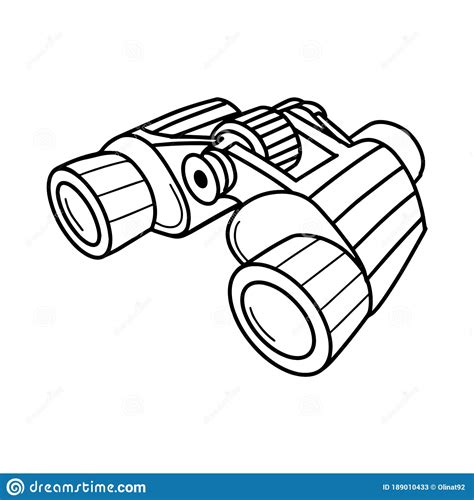 Tourist Binoculars Isolated On A White Backgroun Long Range Vision Device Image Intensifier