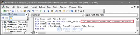 How To Open Workbook With Variable Name With Excel Vba