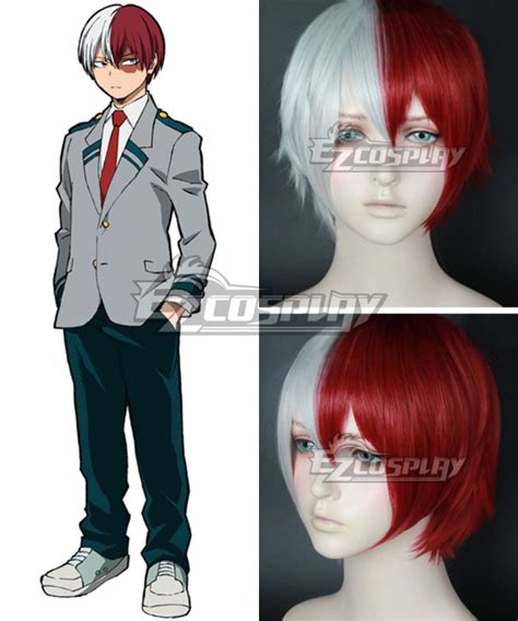 Mha Boku No Hero Akademia Shoto Todoroki Red White Cosplay Wig B Edition