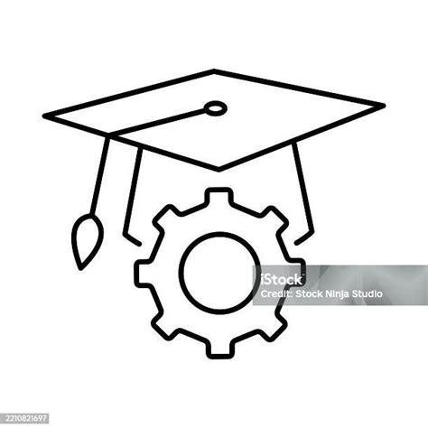 교육 설정 라인 아이콘입니다 E러닝 교육 교육 온라인 학습 편집 가능한 스트로크 아이콘 공부에 대한 스톡 벡터 아트 및 기타 이미지 Istock