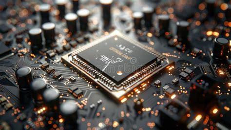 Advanced Gpu Cpu Microchip For Ai Technology Close Up On Powerful Computer Board As Wide Banner